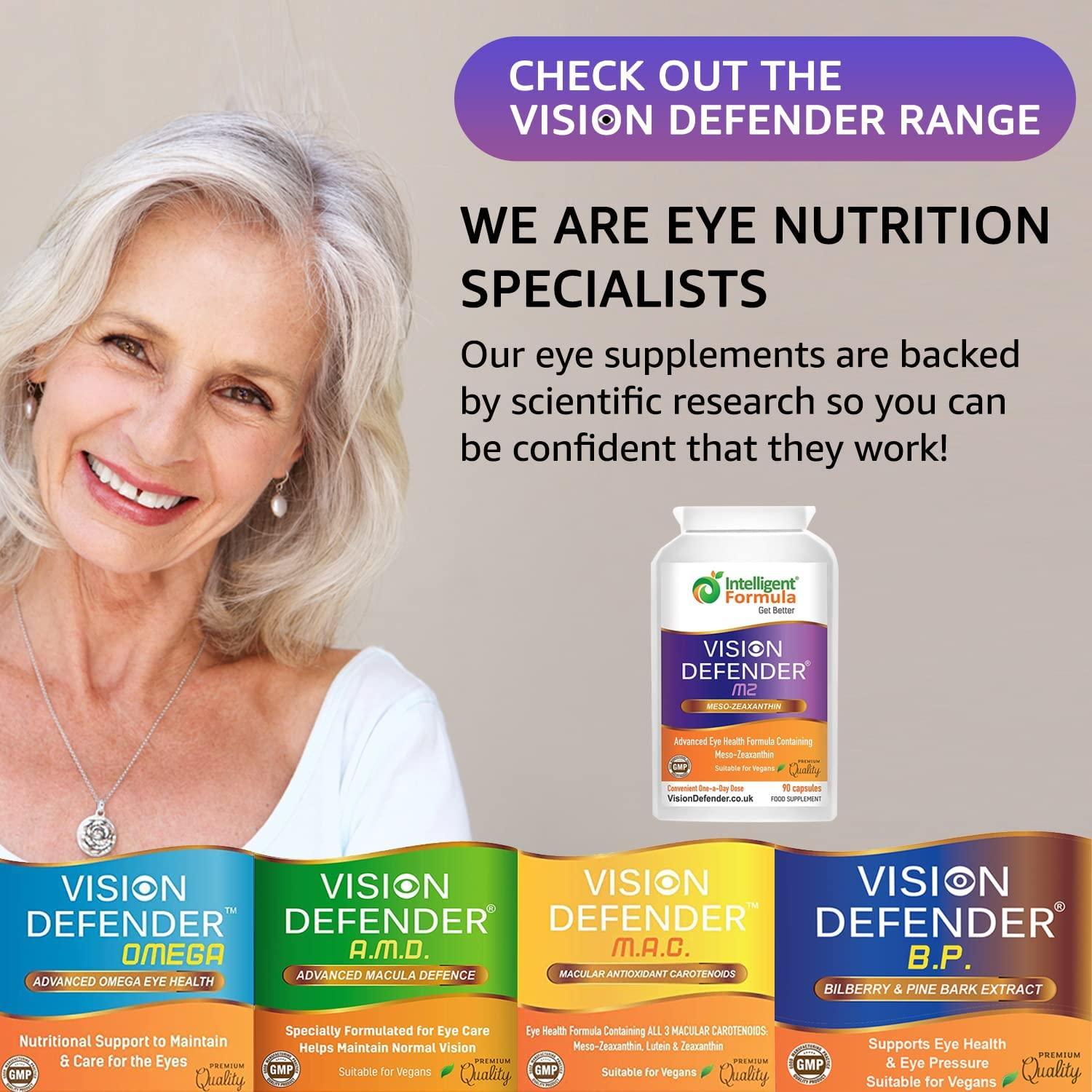 VISION DEFENDER MZ - Meso Zeaxanthin Vegan Eye Supplement for Ocular ...