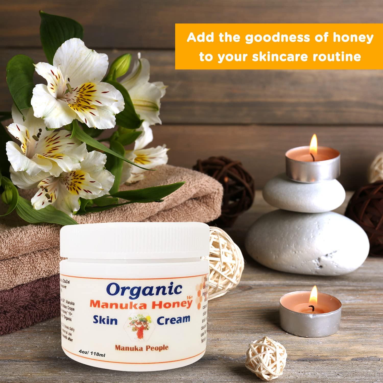 Organic Manuka Honey Moisturizing Cream 4oz - Hydrating, Healing ...