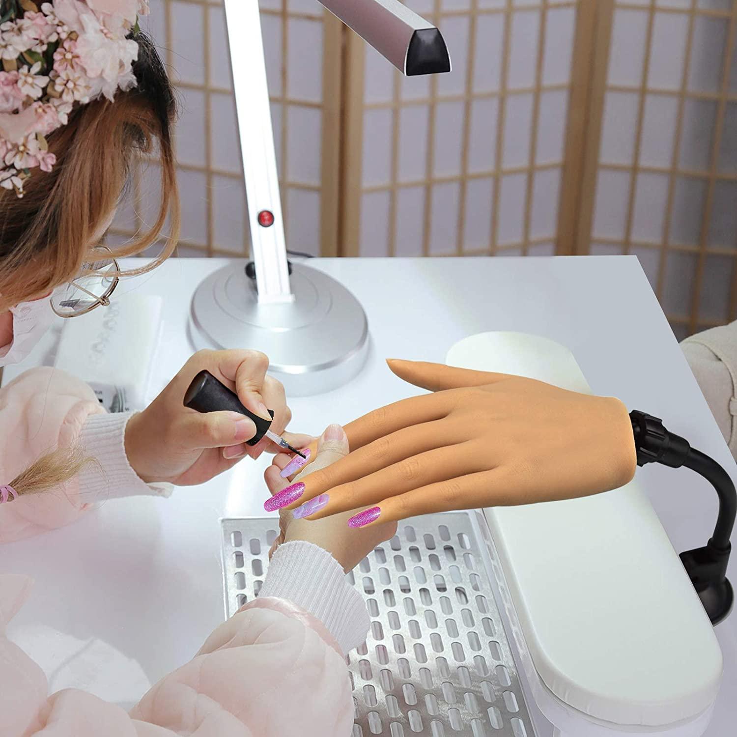 Flexible Silicone Practice Hand for Acrylic Nails - Life Size Female ...