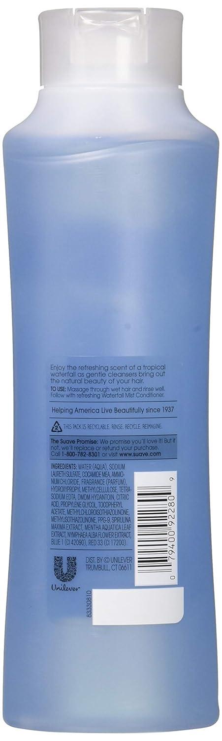 Suave Essentials Waterfall Mist Shampoo 12 oz - Pack of 3 | Gentle ...