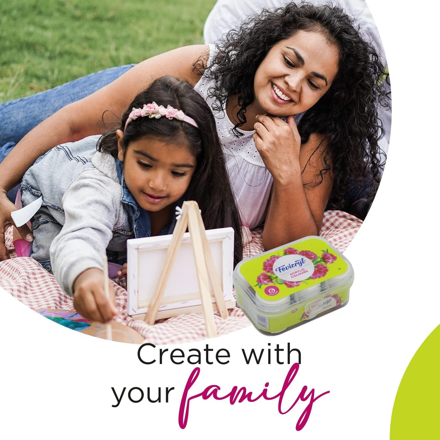 Fevicryl Acrylic Colors Pearl Kit - 6 Shades | High-Quality Paint Set ...