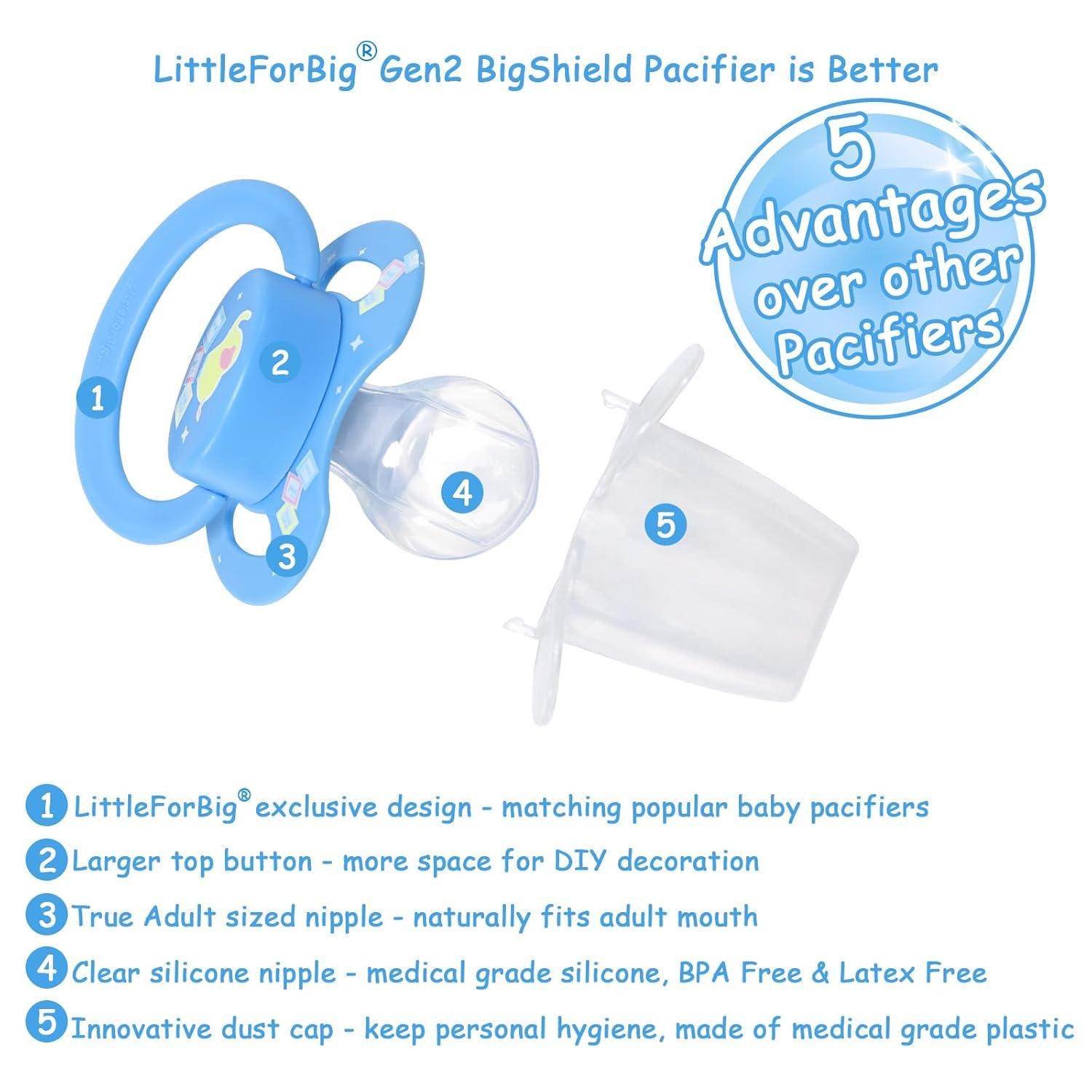 Buy LittleForBig Large Shield Pacifier II - Adult Size Little Elephants ...