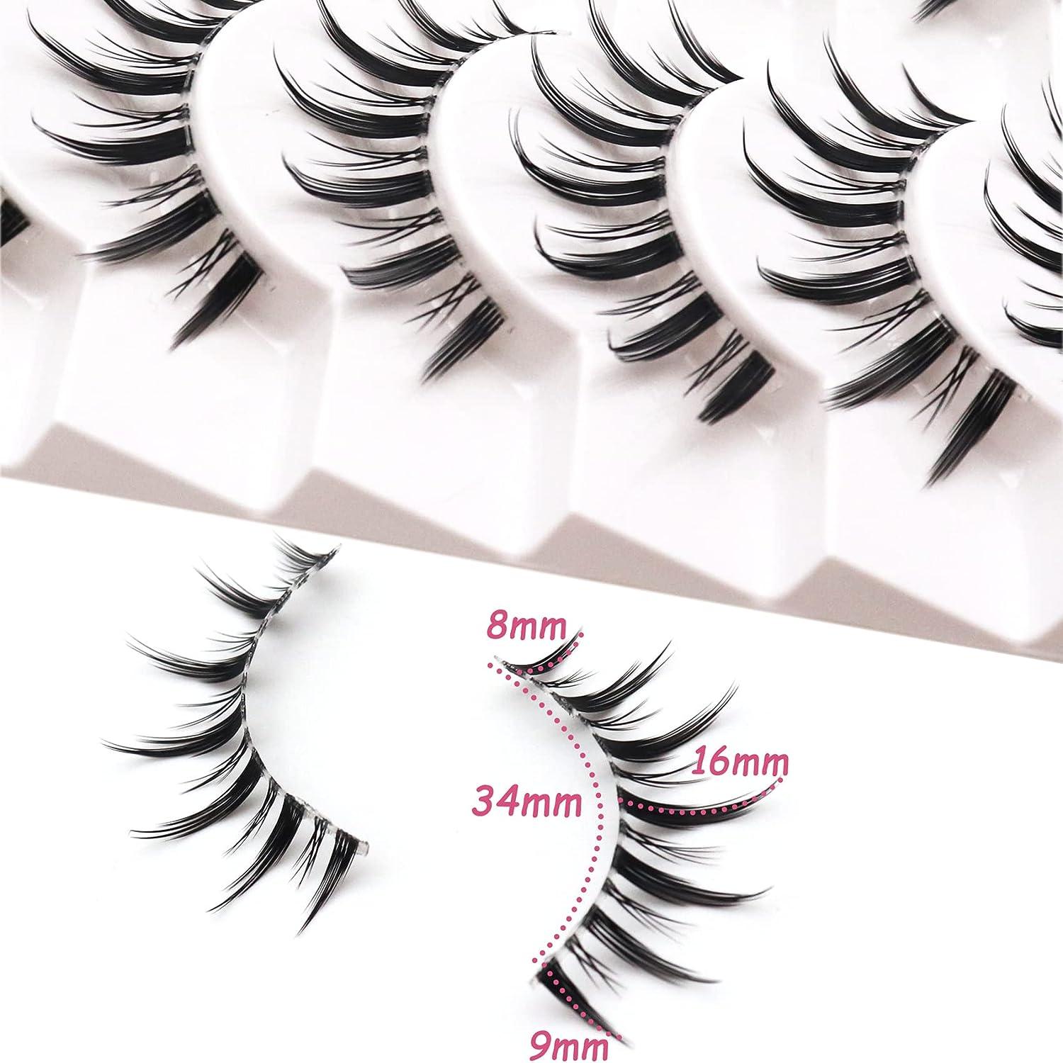Losha Lashes Manga False Eyelashes - Natural Look Wispy Faux Mink ...