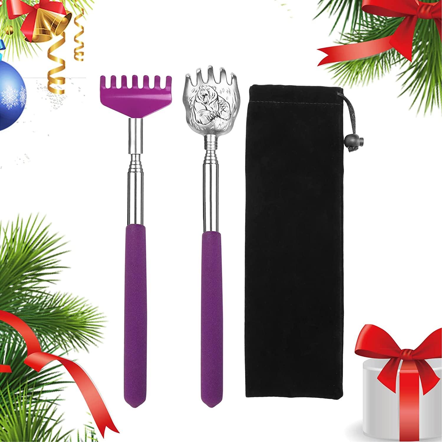 2 Pack Portable Extendable Back Scratcher for Adults - Stainless Steel ...