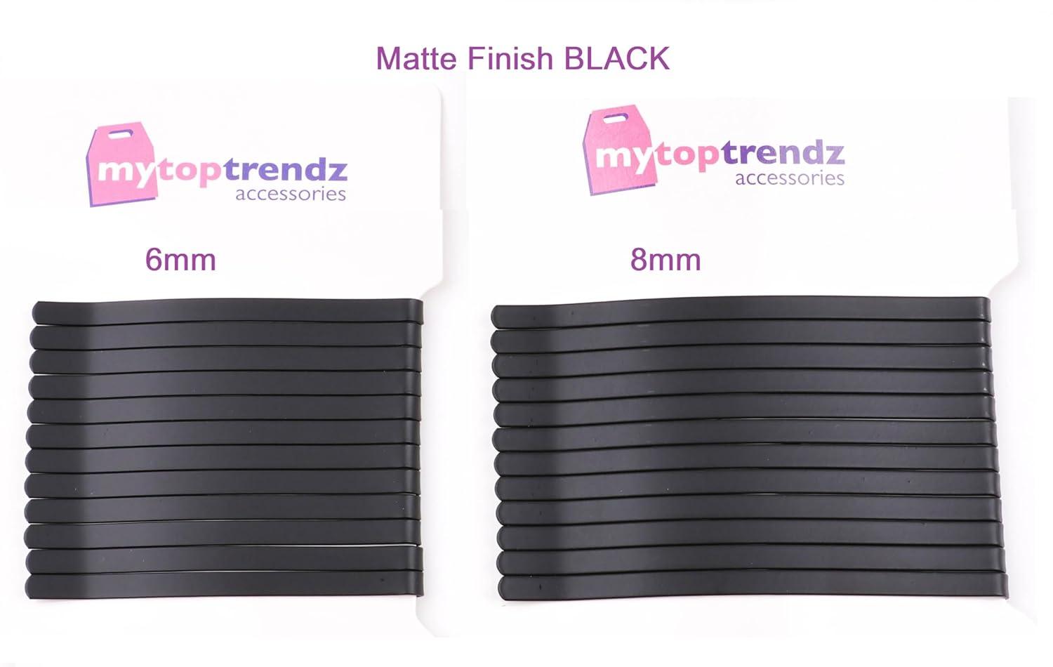 Mytoptrendz Set of 12 Classic Large Hair Clips Durable Metal Matt Black ...