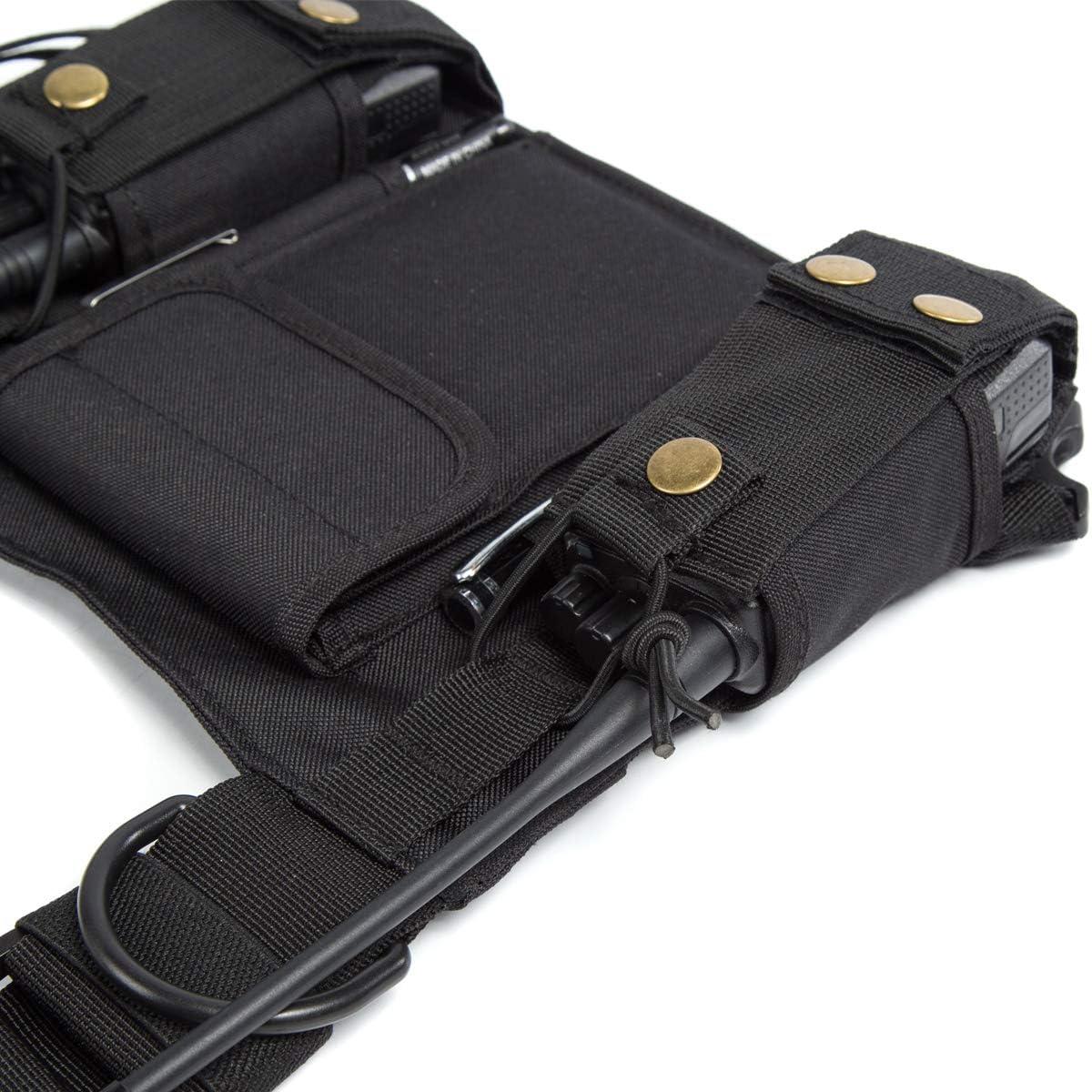 Radio Shoulder Holster Chest Harness for Two Way Radio - Black ...