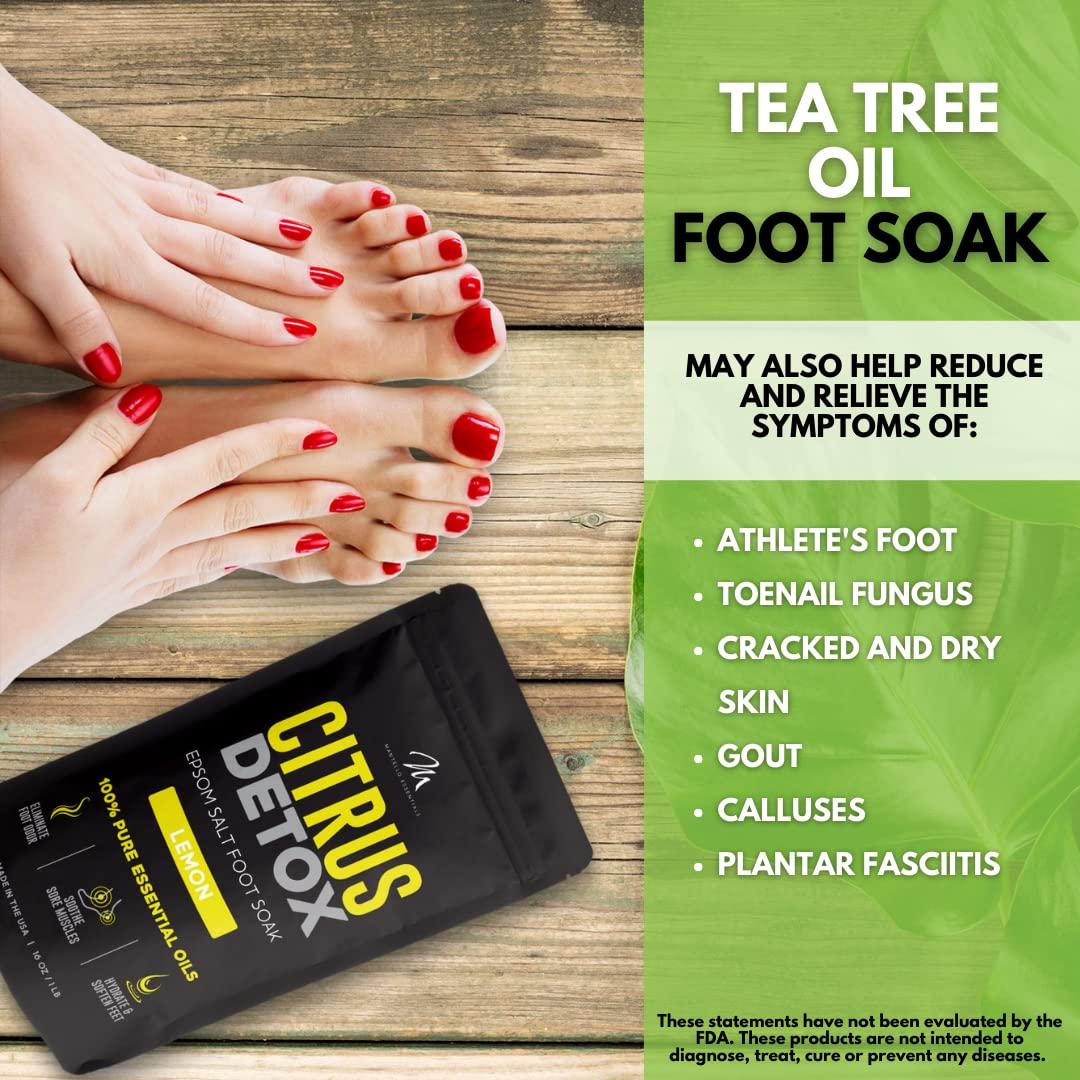 Tea Tree Oil Foot Soak for Softening Feet - 1 lb Epsom Salt Pedicure ...