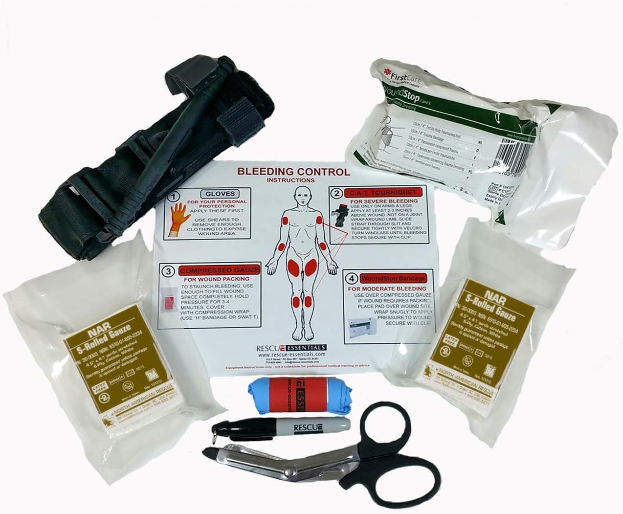 Stop The Bleed Dual Kit - Public Access Bleeding Control IFAK in AED Cabinet-Sized Red Case ...