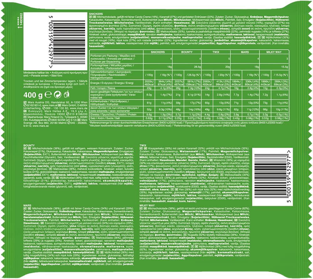 Buy Mars Mixed Minis Beutel - 400g Chocolate Pack | Snickers Bounty ...