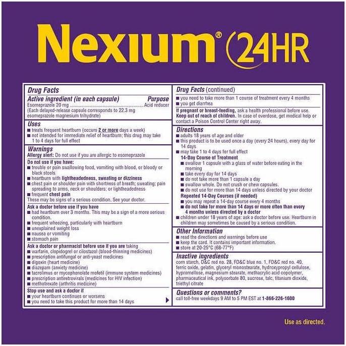 Nexium 24HR Capsules 42 ea - Value Pack for Heartburn Relief | Buy Now ...