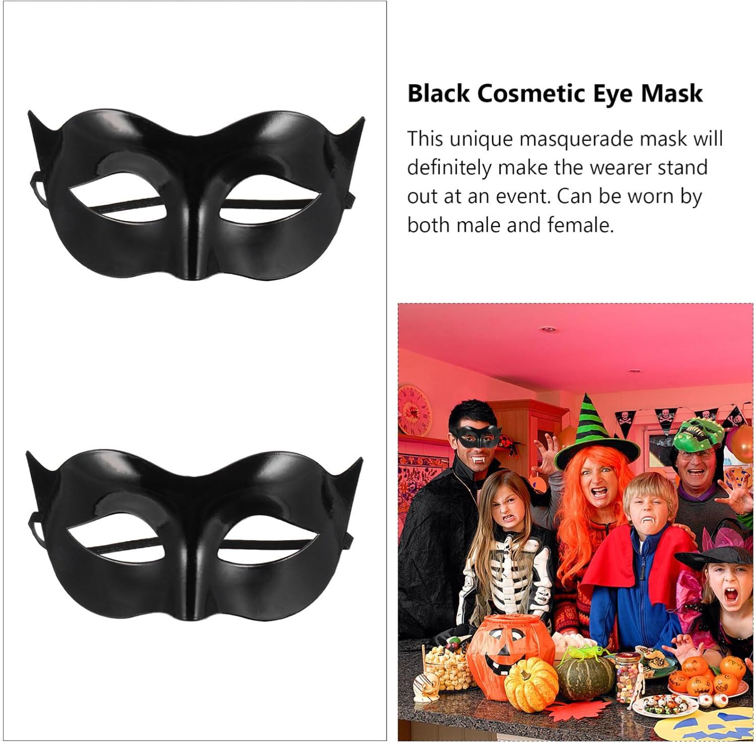 Buy Warmhm Black Masquerade Costume Mask - Stylish Venetian Eye Mask ...