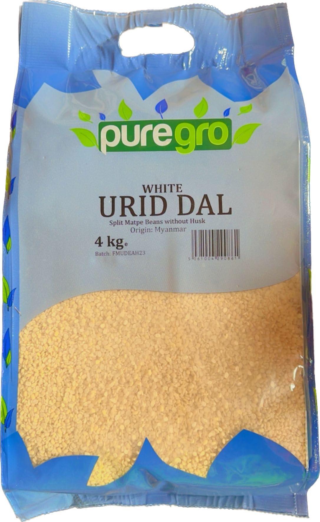 Puregro Urid Dal (White) 4kg (Split Matpe Beans Without Husk) | Buy Now ...