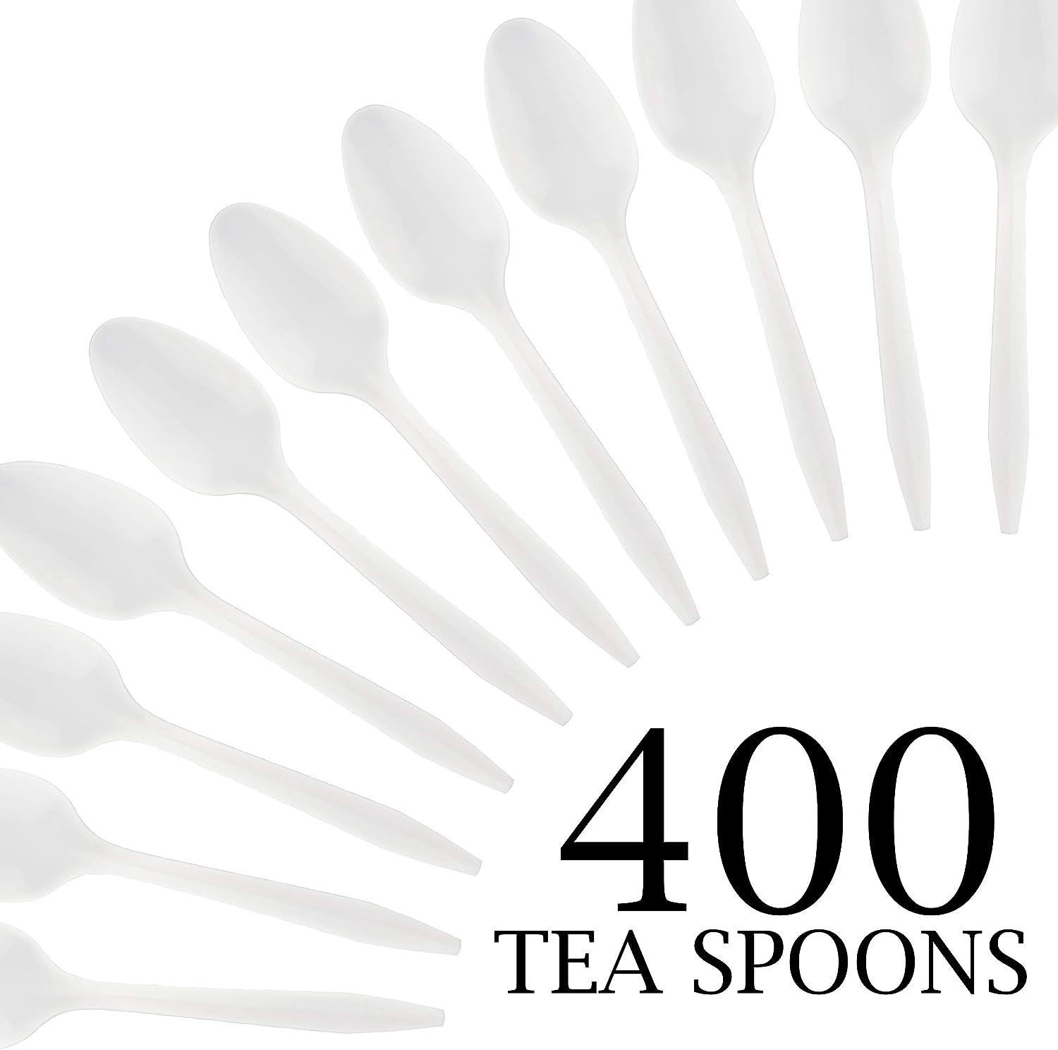 Plasticpro White Disposable Tea Spoons - 400 Mediumweight Spoons | Buy ...