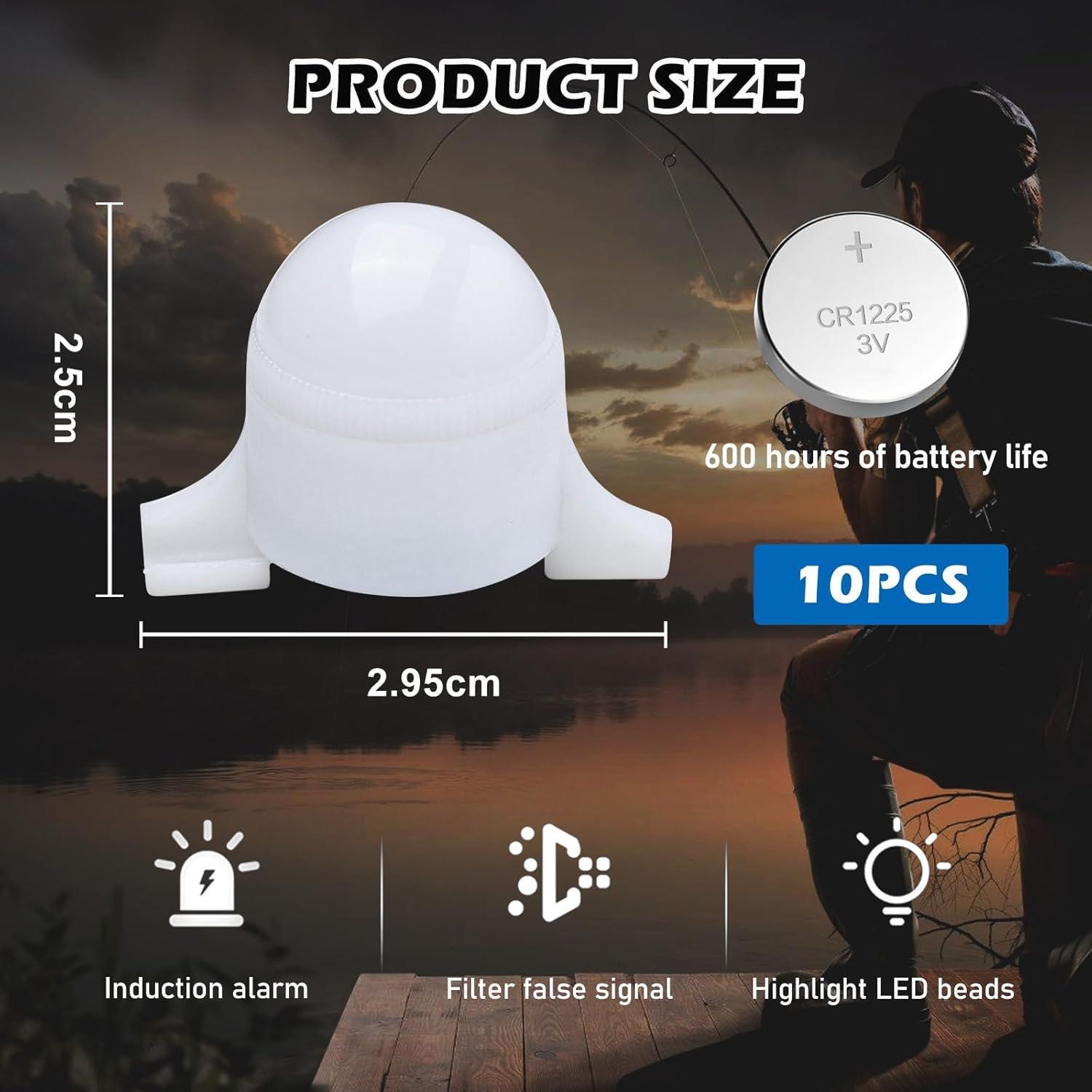 10 PCs LED Electronic Bite Indicator for Fishing | Night Light Alarm ...