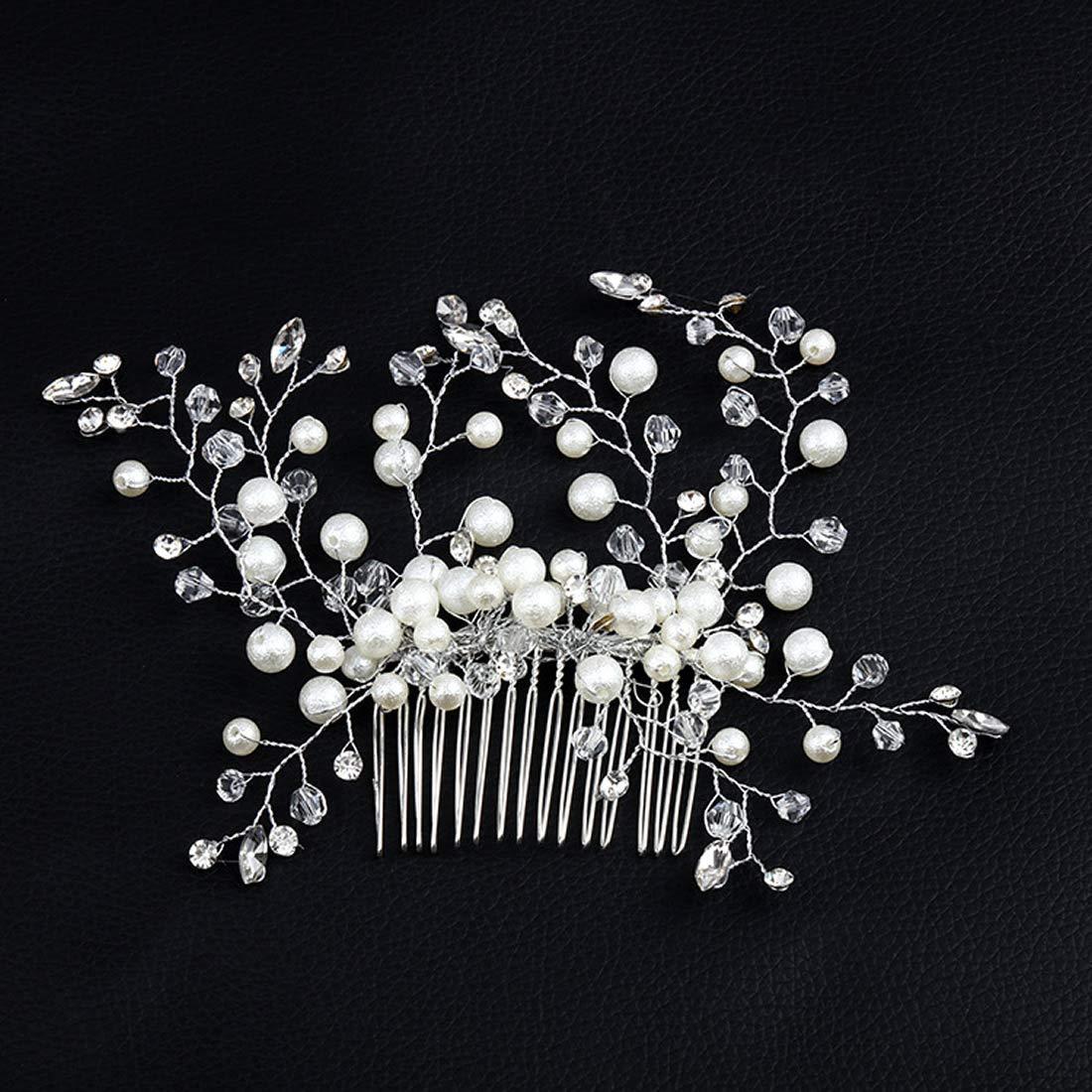 inSowni 30 Pack Silver Wedding Hair Combs & Pins - Rhinestone Pearl ...