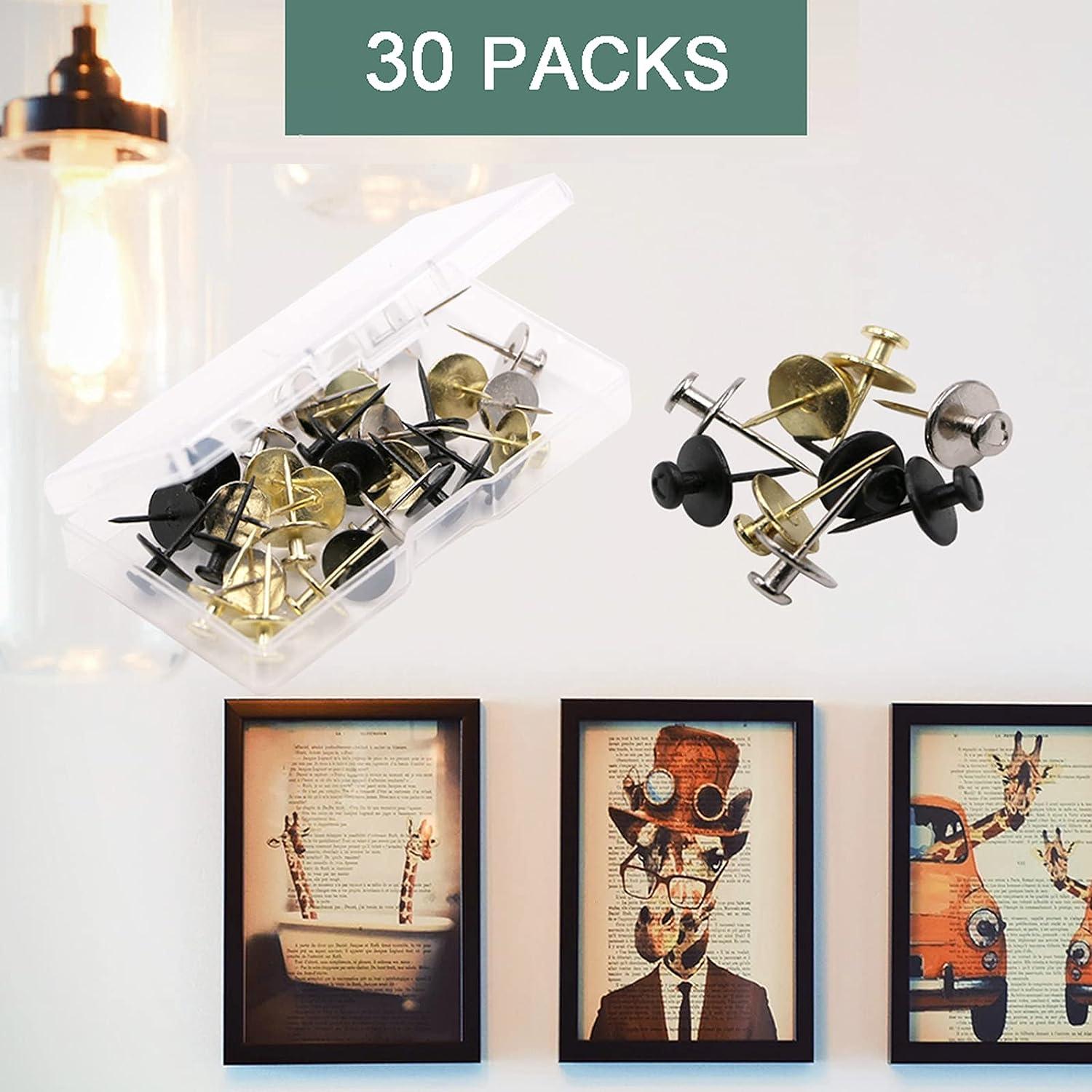30 PCS Double Headed Push Pins Picture Hanger Hooks - Decorative Small ...