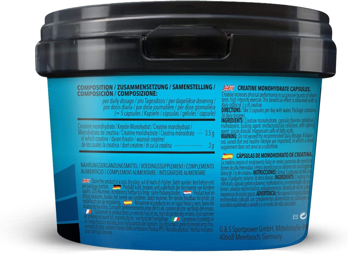 Buy BODYLAB24 Creatine Monohydrate 180 Capsules | High-Dose Energy ...