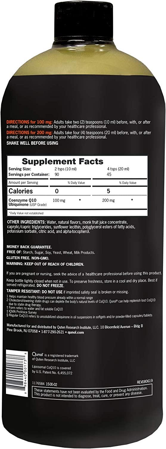 Qunol Liquid CoQ10 100mg - Superior Absorption Antioxidant for Heart ...