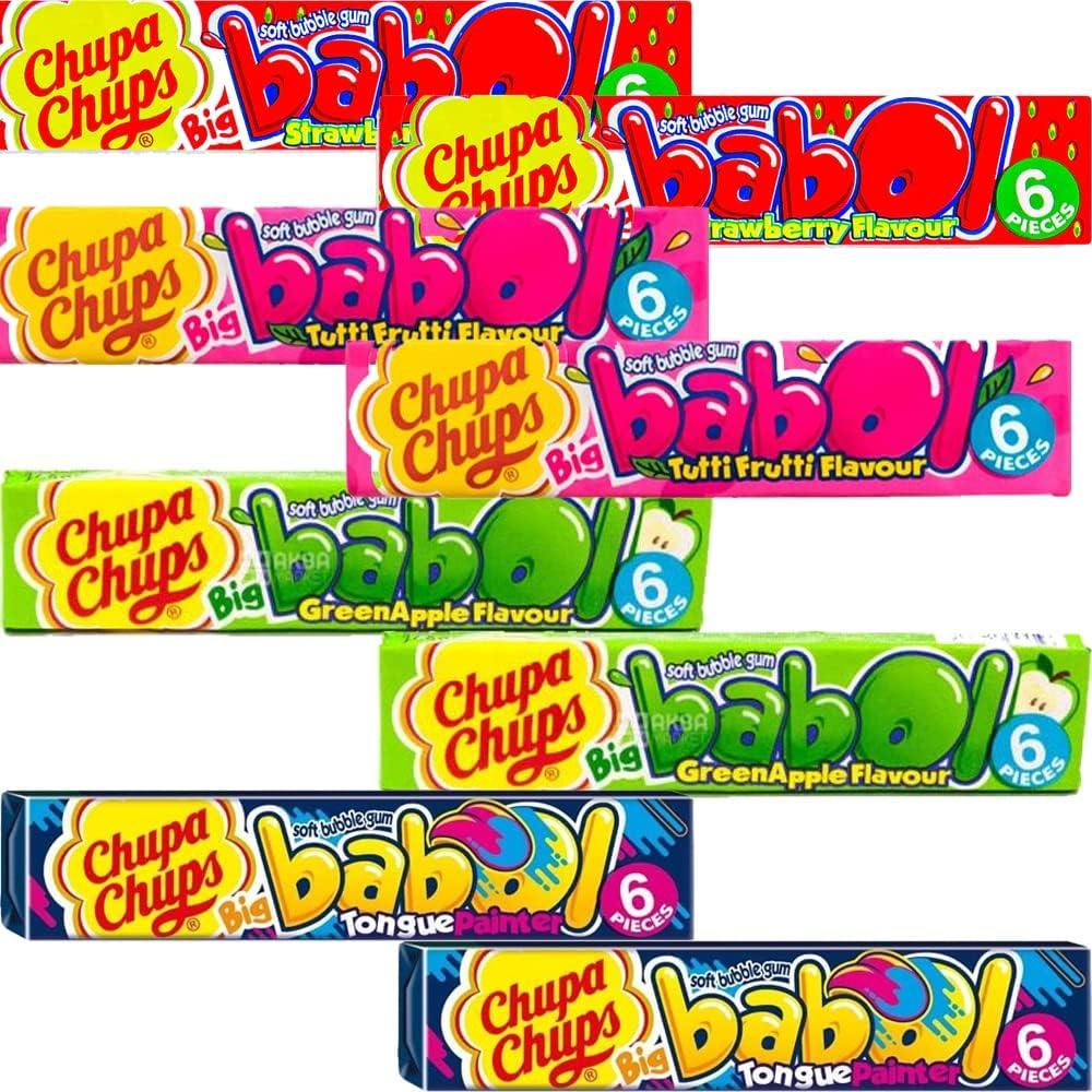 Big Babol Tutti Frutti Tongue Painter Strawberry & Green apple Flavour Soft Chewing Gum 27.6g ...