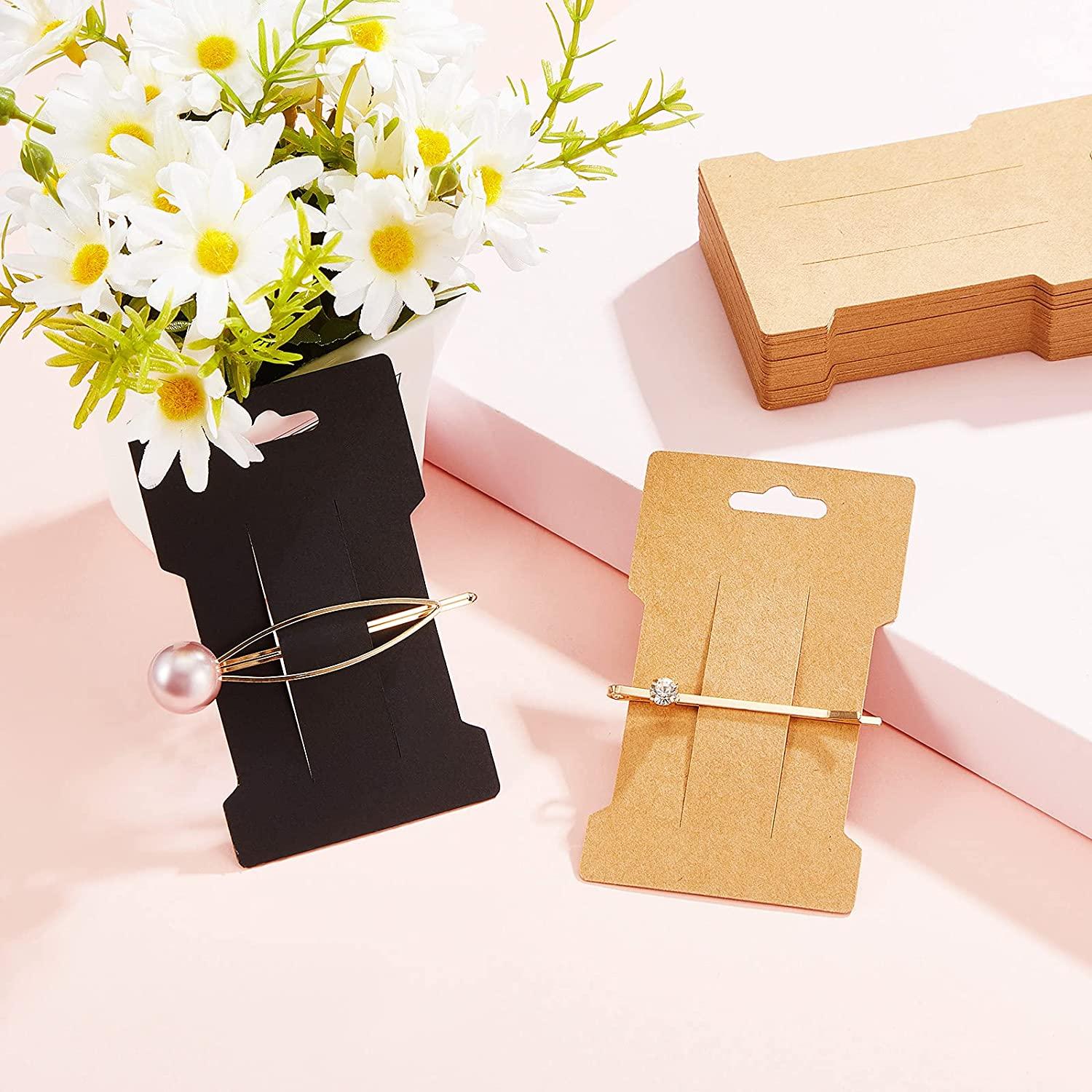 Outus 120 Pieces Hair Clip Display Cards - Kraft Paper Hair Bow Holder ...