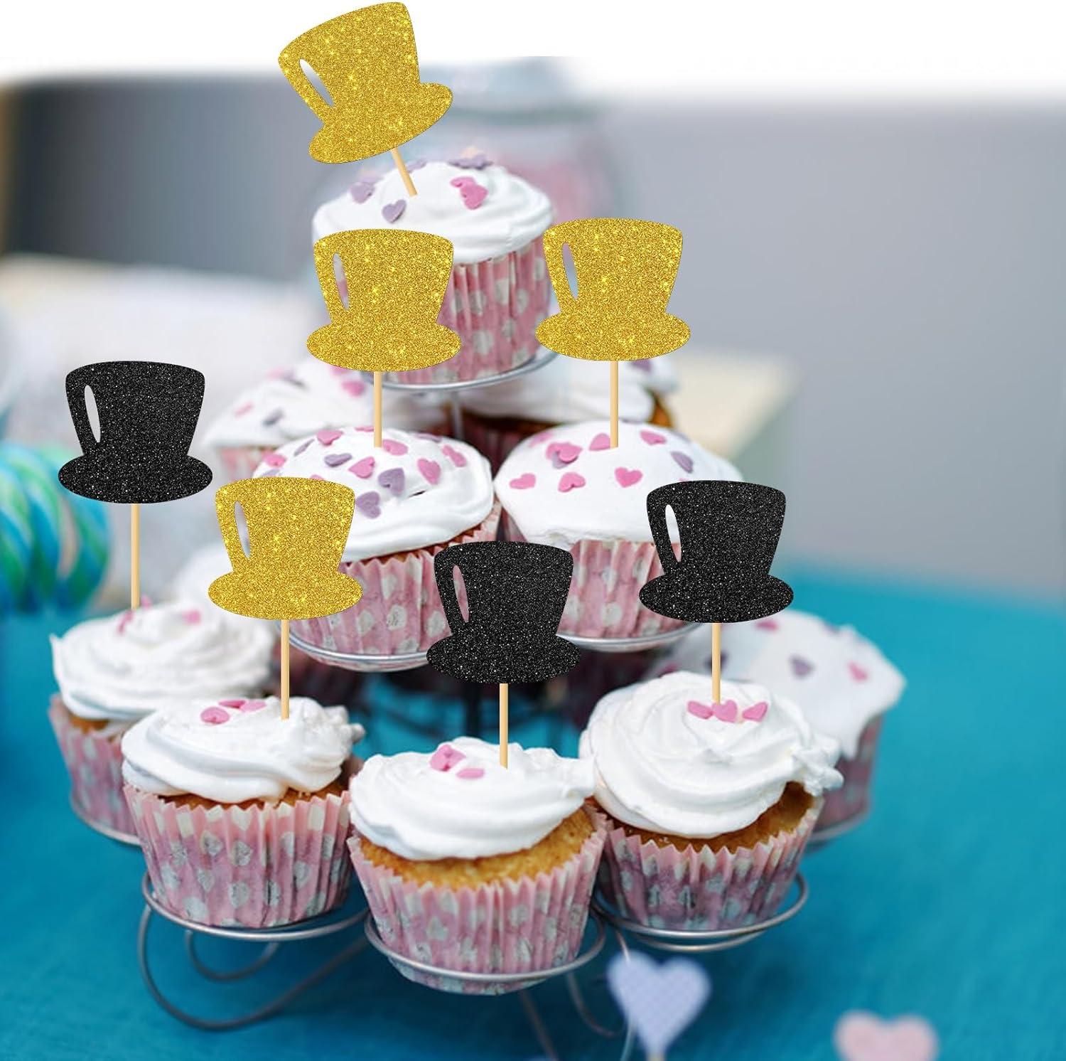 MonMon & Craft Top Hats Cupcake Toppers - Funny Birthday Cupcake ...