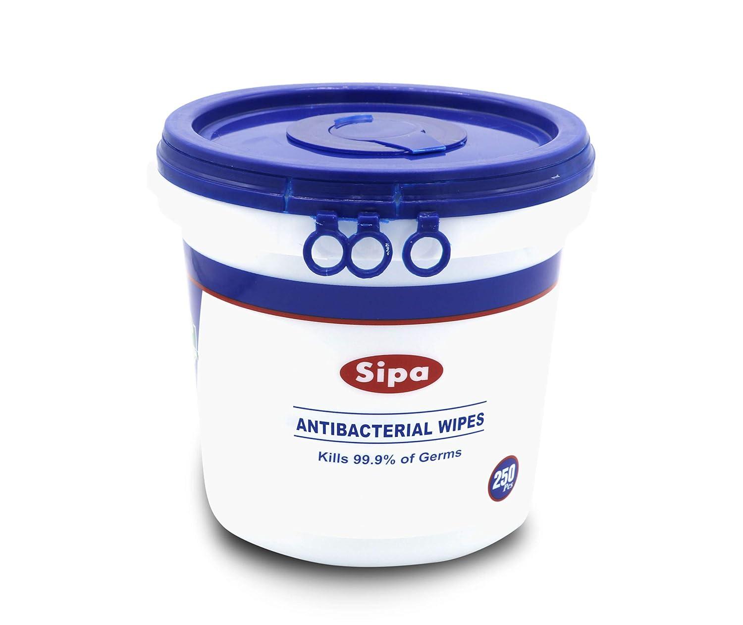 SIPA Hand Sanitizing Wipes 250 Wipes/Refillable Bucket - 2000 Count ...