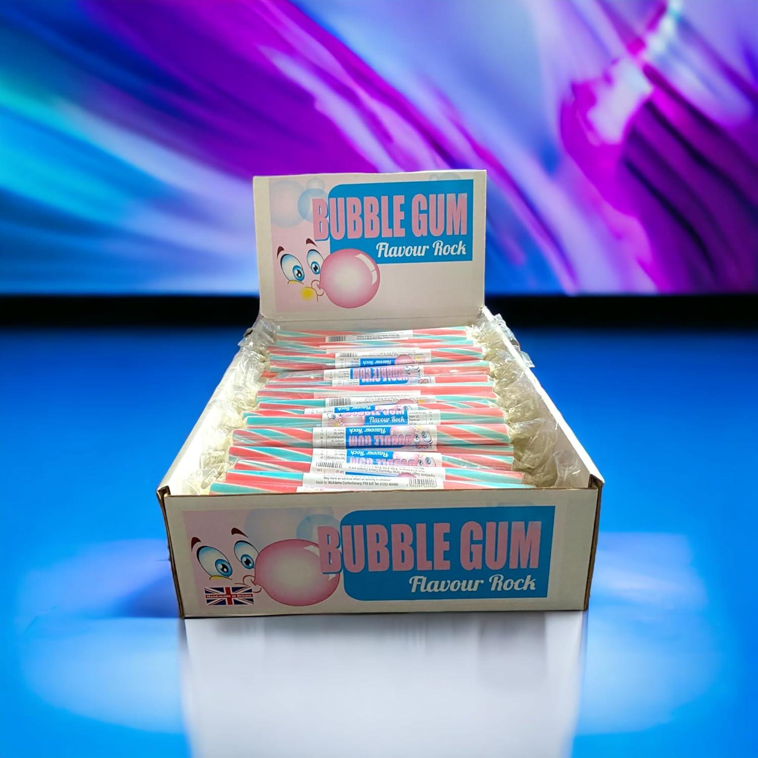 50 X Bubble Gum Rock Sticks Handmade Traditional Rainbow Classic Sweets ...