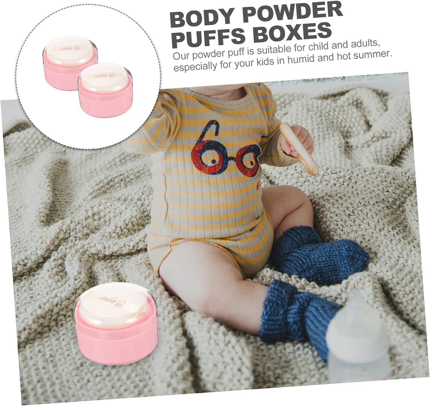 GLSTOY 2pcs Pink Baby Powder Puff Box - Body Powder Container Set for ...