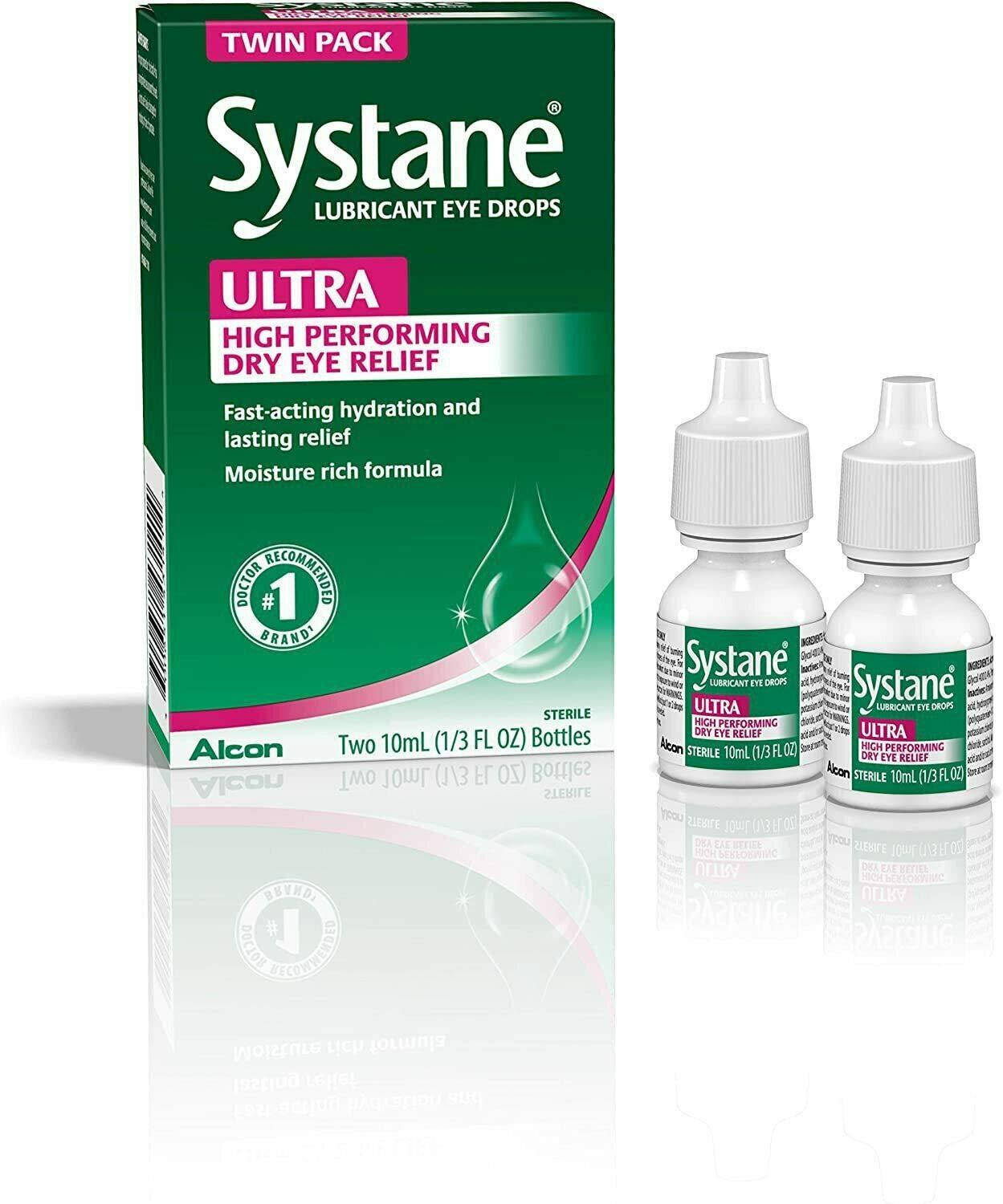 Systane Ultra Lubricant Eye Drops - .33 fl oz (2 Bottles) | Fast ...