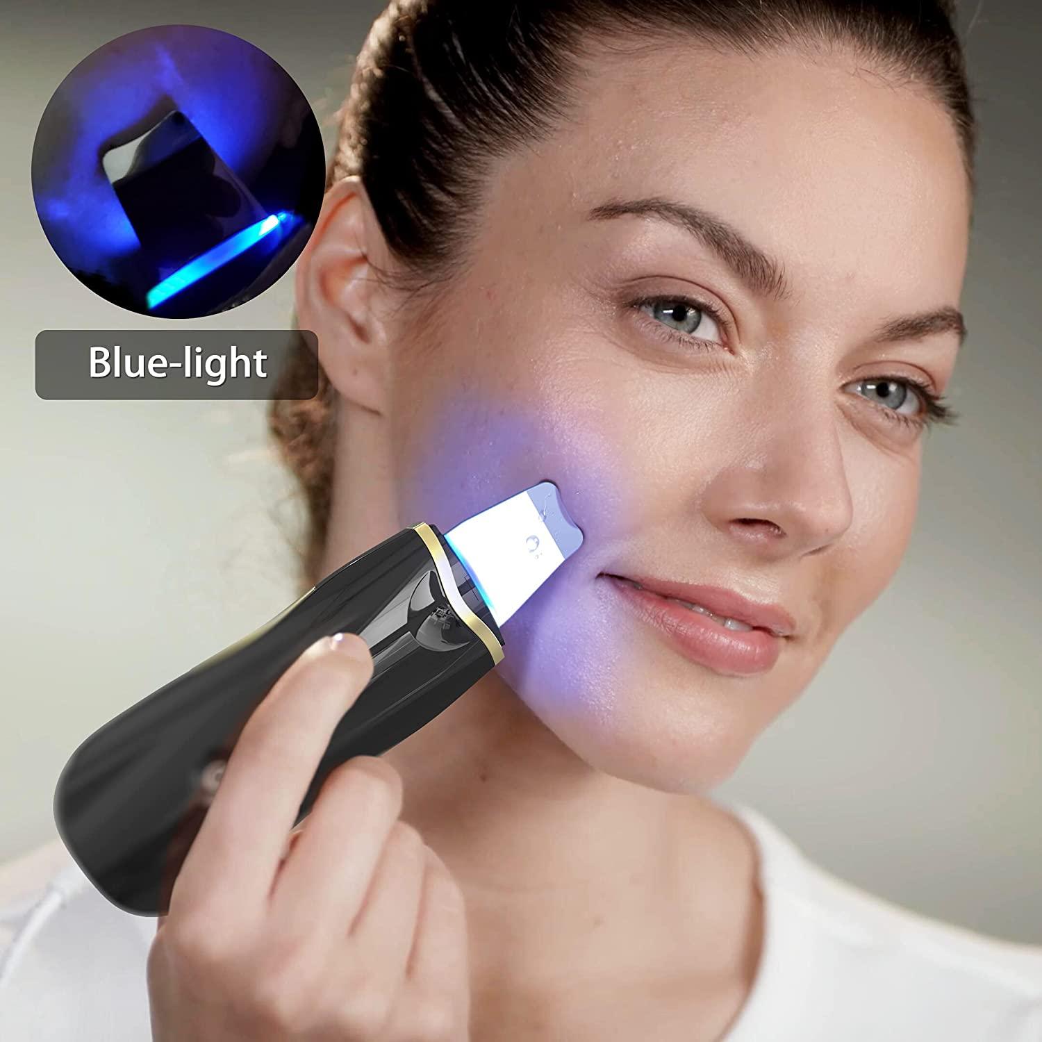 Qukot Ultrasonic Skin Scrubber Spatula - Blue-Light Upgraded Blackhead ...