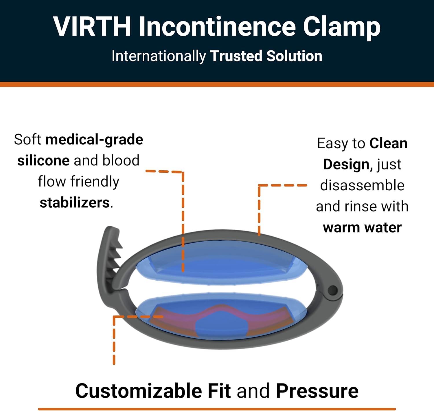 Incontinence Clamp by Virth - Adjustable Comfortable Urinary Clamp for ...