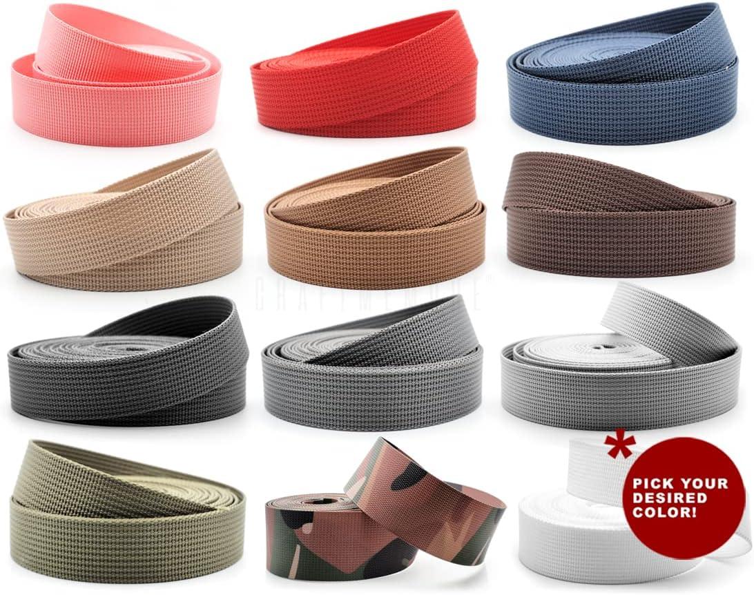 CRAFTMEMORE 1 Inch White Nylon Webbing Straps for Arts, Crafts & Bags ...