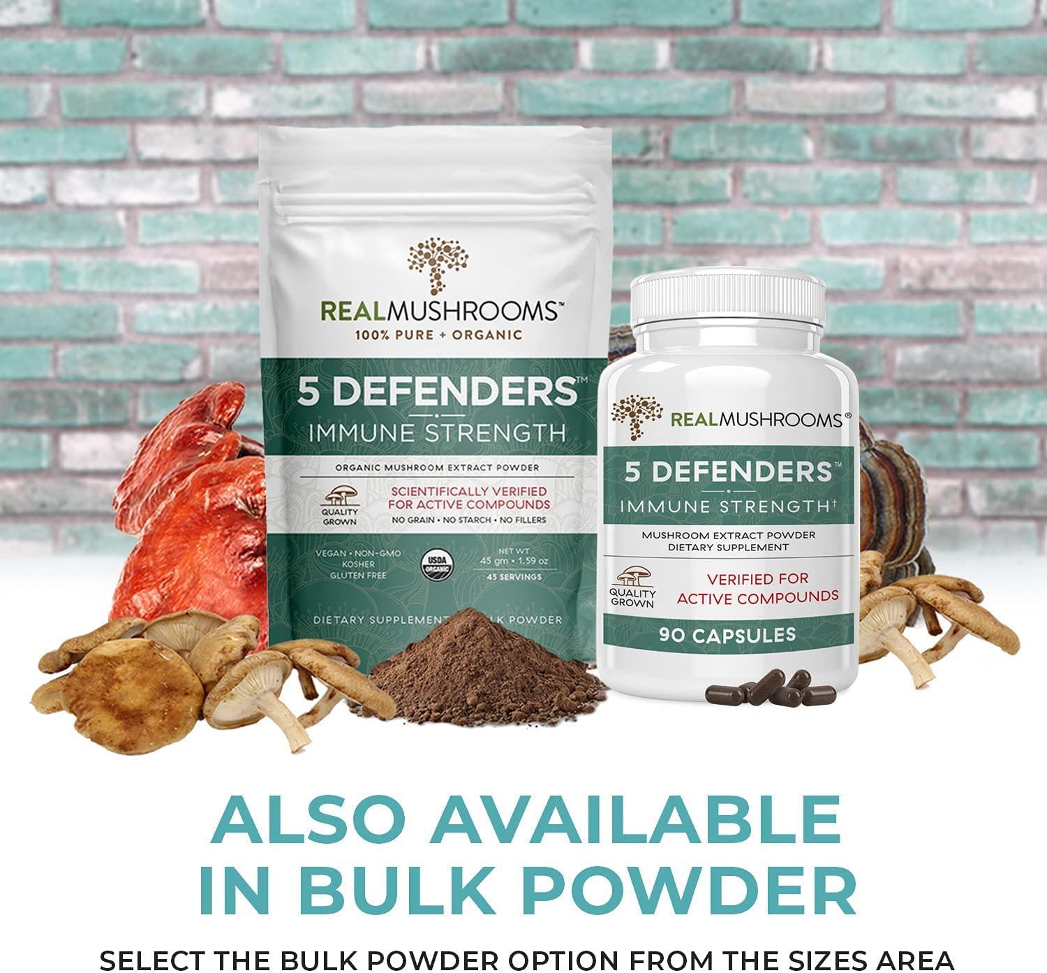 Defender Mushroom Supplements | Immune Support & Wellbeing | 90 Count ...