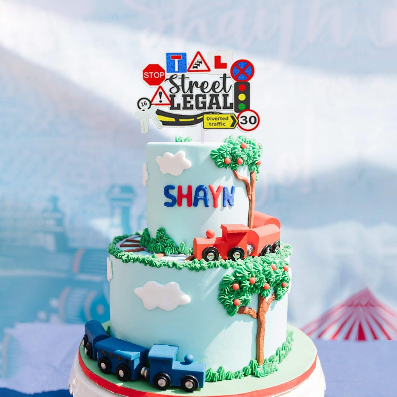 New Driver Cake Topper Street Legal Cake Decor Caution New Driver Party ...