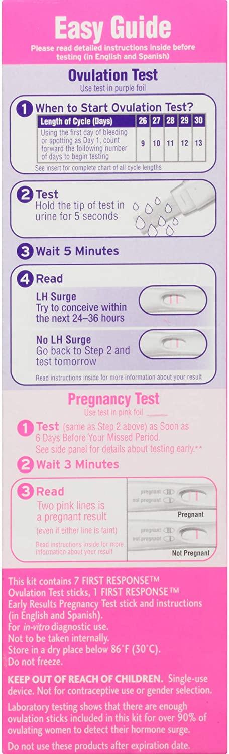 First Response Ovulation & Pregnancy Test Kit - 7 Ovulation & 1 ...