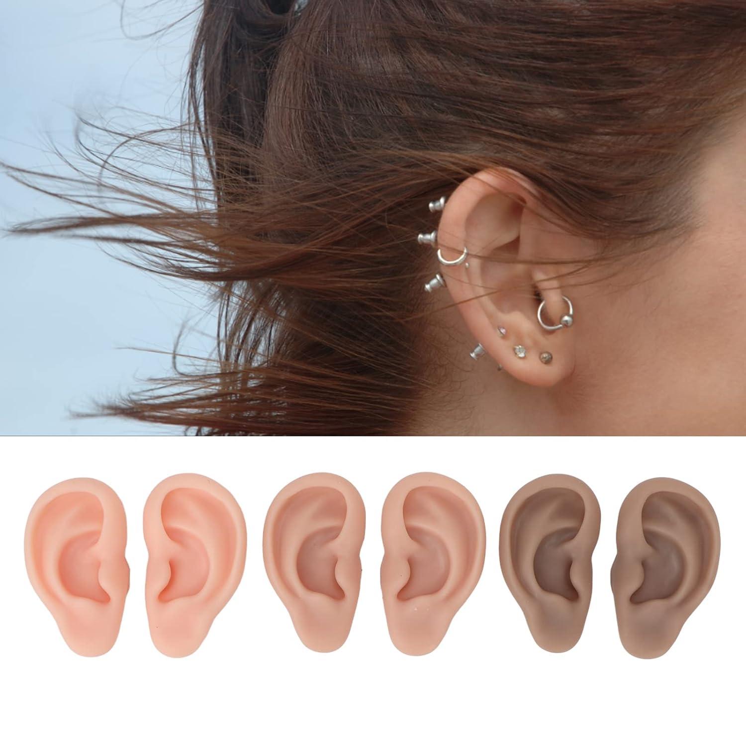 Soft Silicone Ear Models - 3 Pairs for Piercing & Beauty Training ...