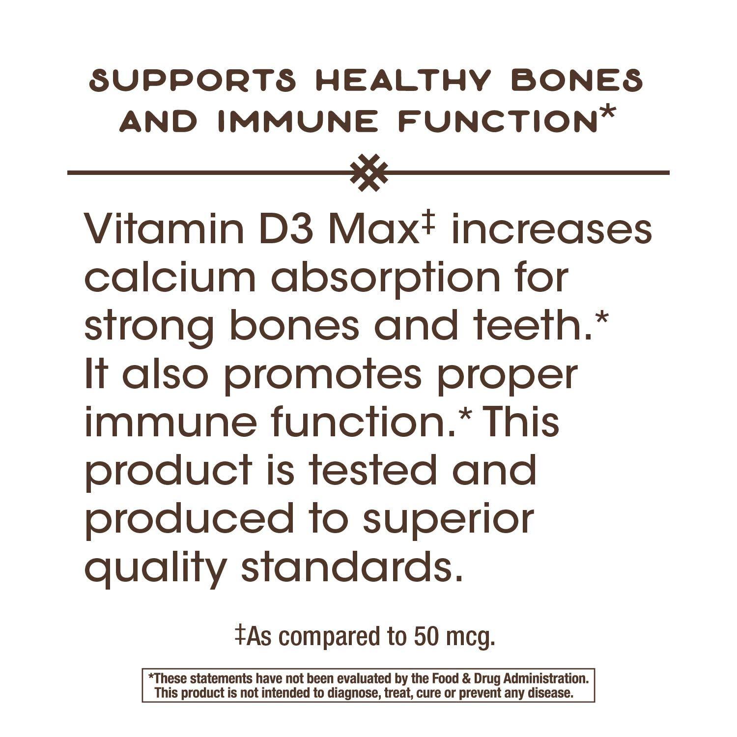 Nature's Way Vitamin D3 Max 125mcg - Supports Healthy Bones, Teeth ...