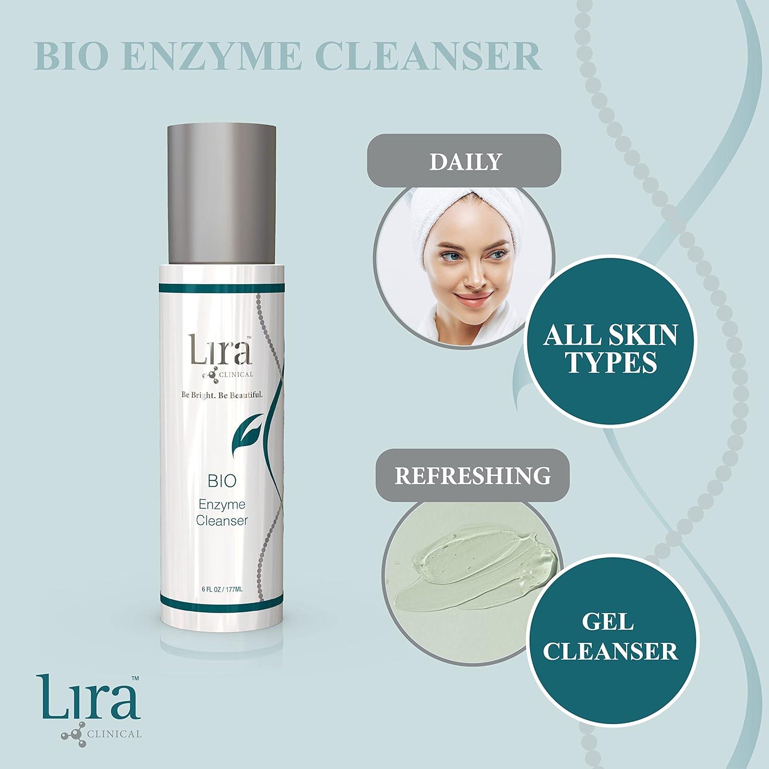 Lira Clinical Bio Enzyme Face Cleanser - 6 oz | Brightening & Anti ...