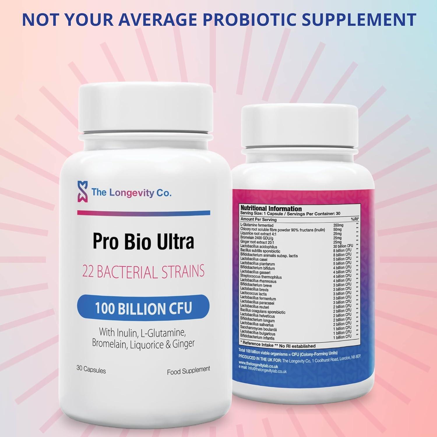 100 Billion CFU Probiotic Complex with 22 Bio Cultures, Digestive ...