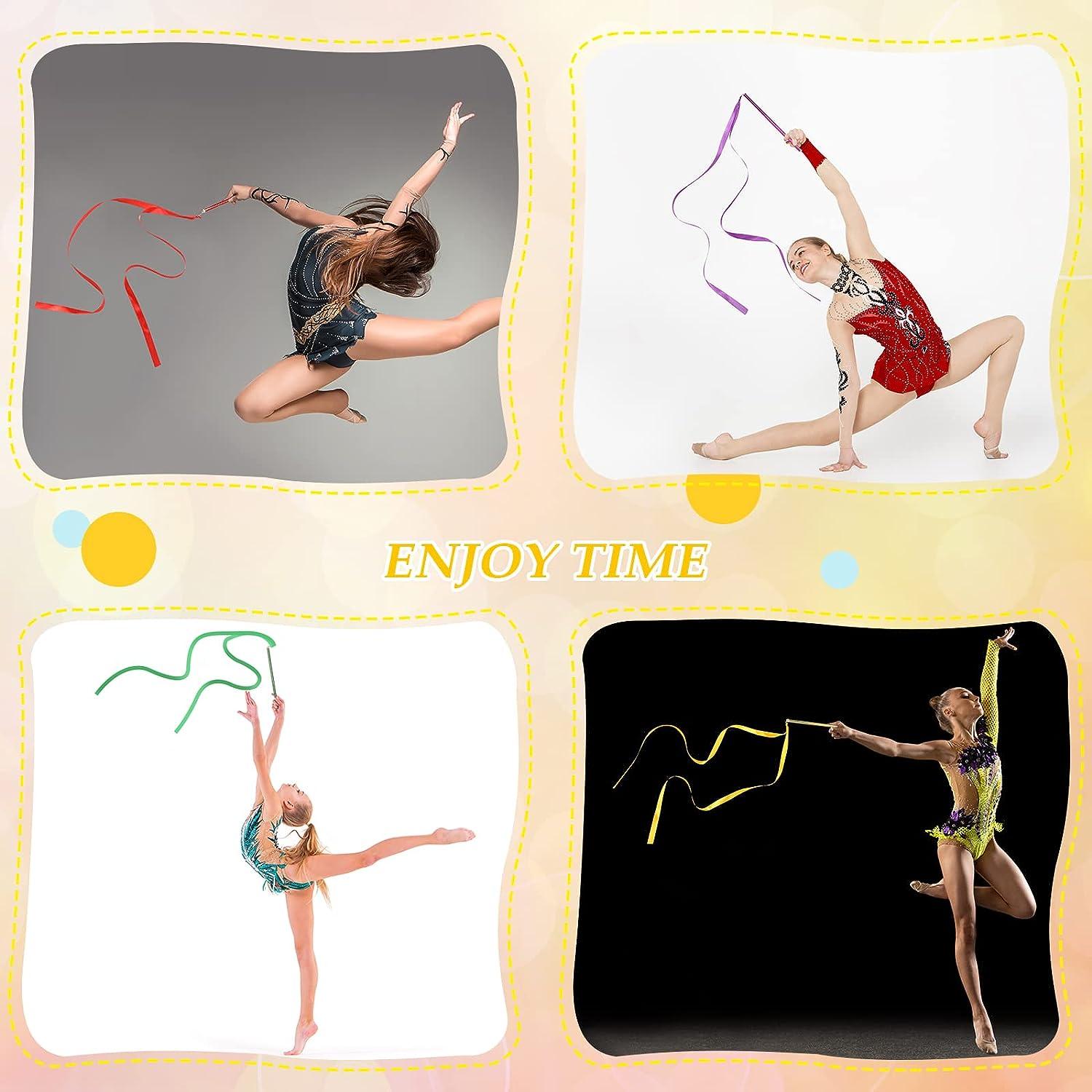 Dance Ribbons Rainbow Streamers - 10 Pcs Twirling Baton Set for Kids ...