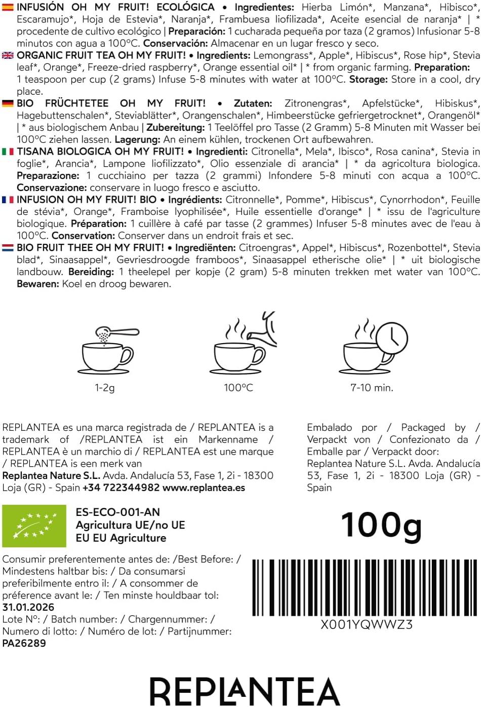 Oh My Fruit Organic Loose Leaf 100g (50 Cups) | Fruit Tea Loose with ...