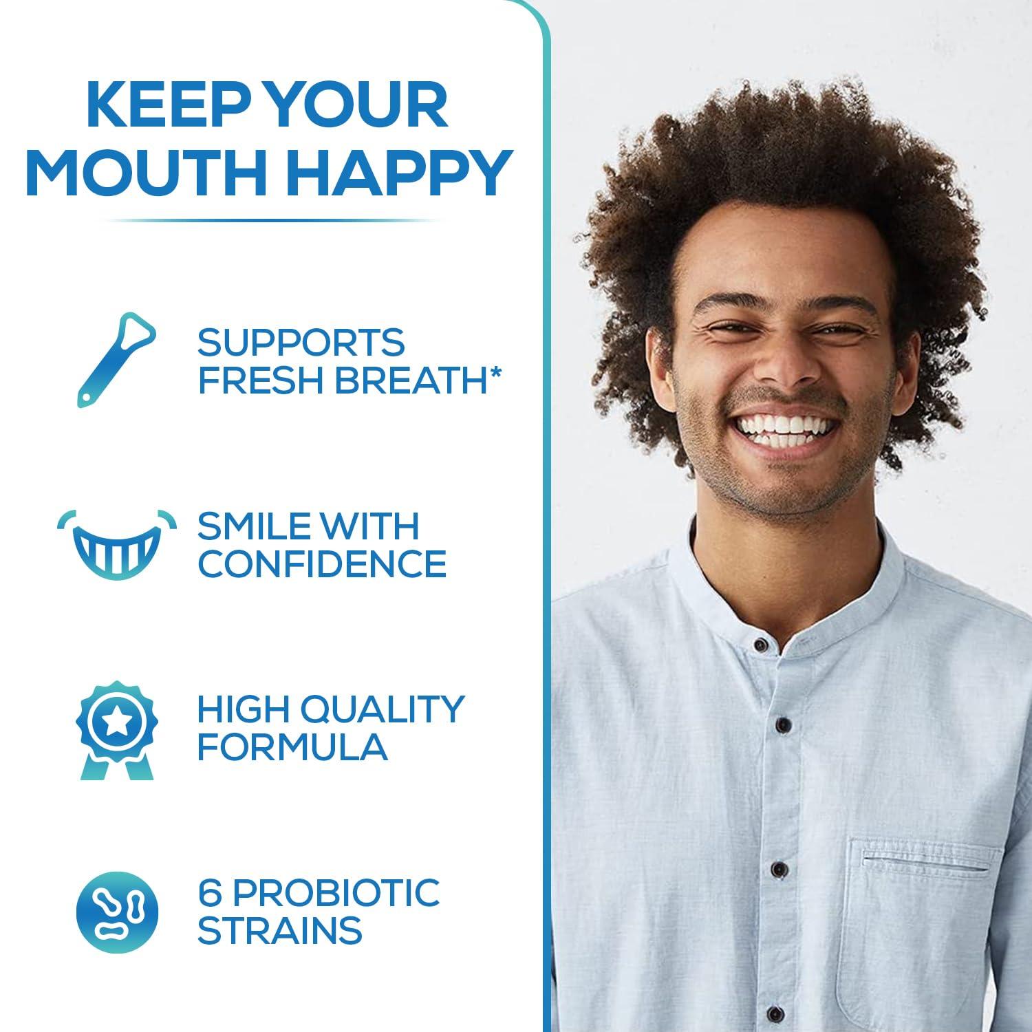 Probiotic for Bad Breath & Oral Health - 6 Strains, Digestive Enzymes ...