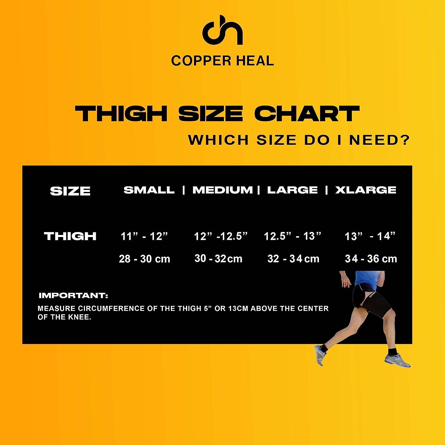 Copper Heal THIGH Compression Sleeve - Sore Pulled Hamstring & Groin ...