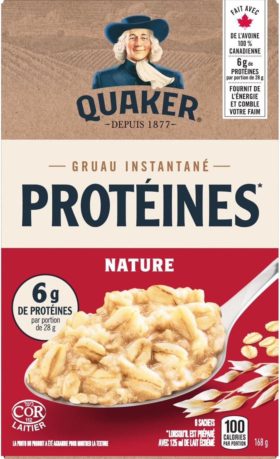 Quaker High Protein Regular Instant Oatmeal 168g (Pack of 12) High ...