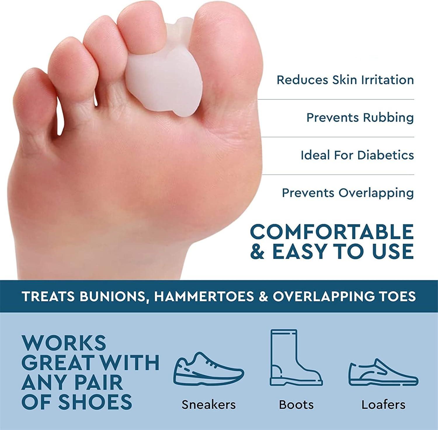 Silicone Toe Separator & Gel Toe Caps - Bunion Correction & Pressure ...