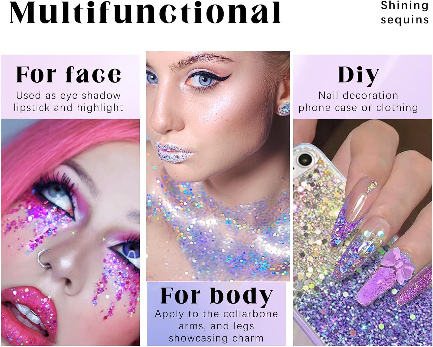 NewBang Roll-on Holographic Body Glitter Gel - Chameleon Color Changing ...