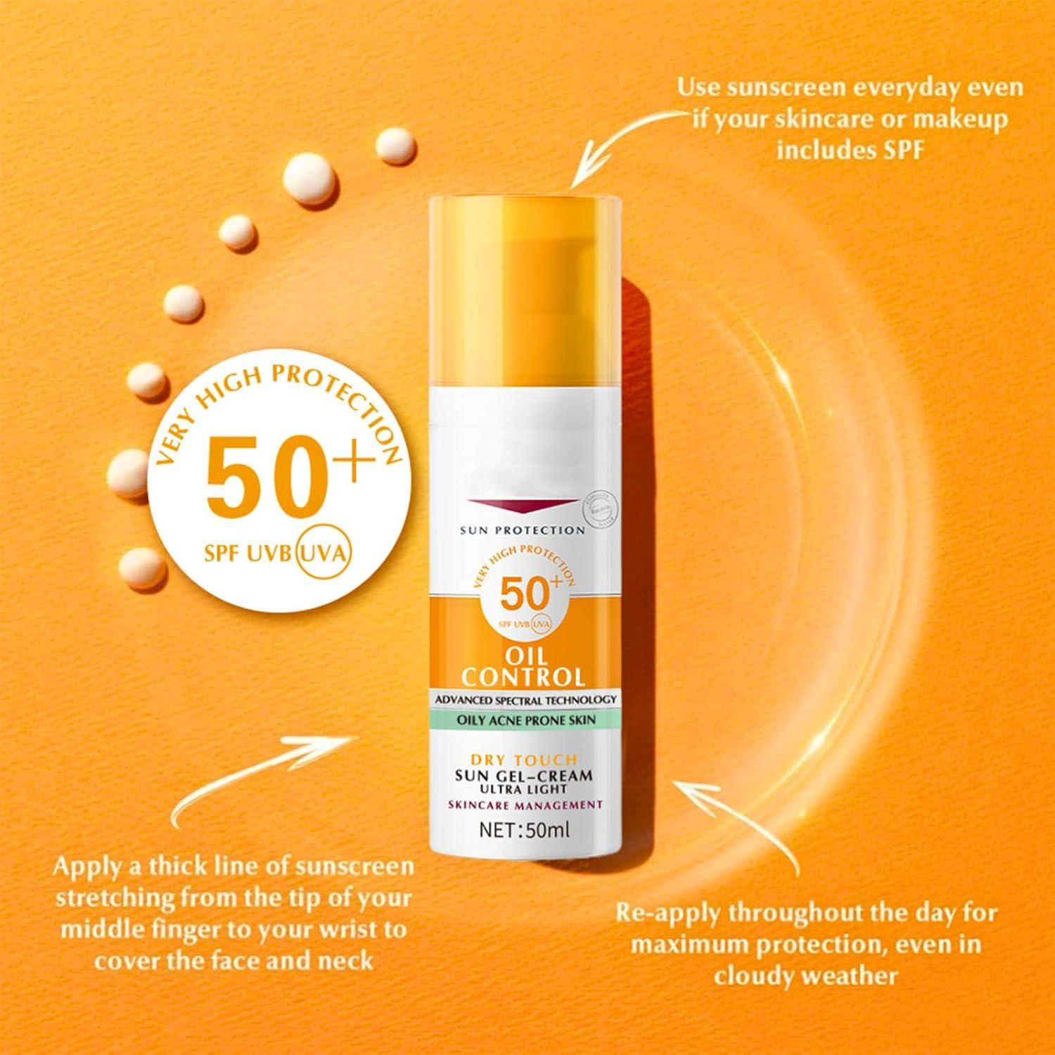 Sunscreen SPF 50+ Sun Cream SPF 50+ Oil Control Face Sun Cream SPF 50 ...
