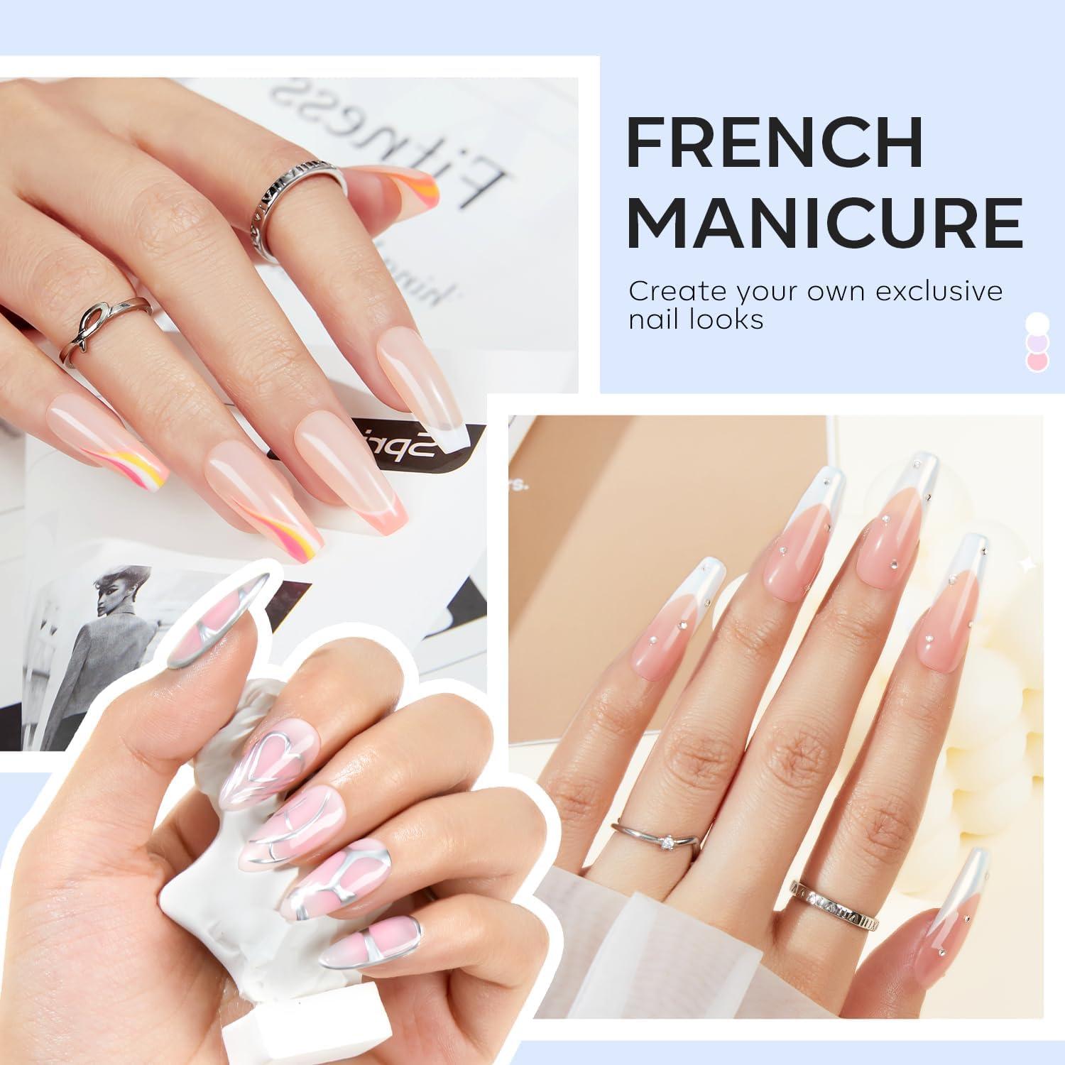 Modelones French Tip Nail Stamp - 6Pcs Silicone Double Head Stamper Kit ...