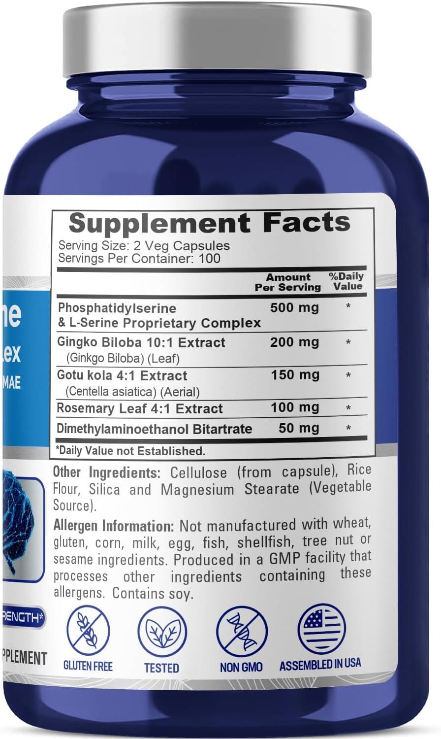 NusaPure Phosphatidylserine Memory Complex 1000mg with Ginkgo Biloba ...