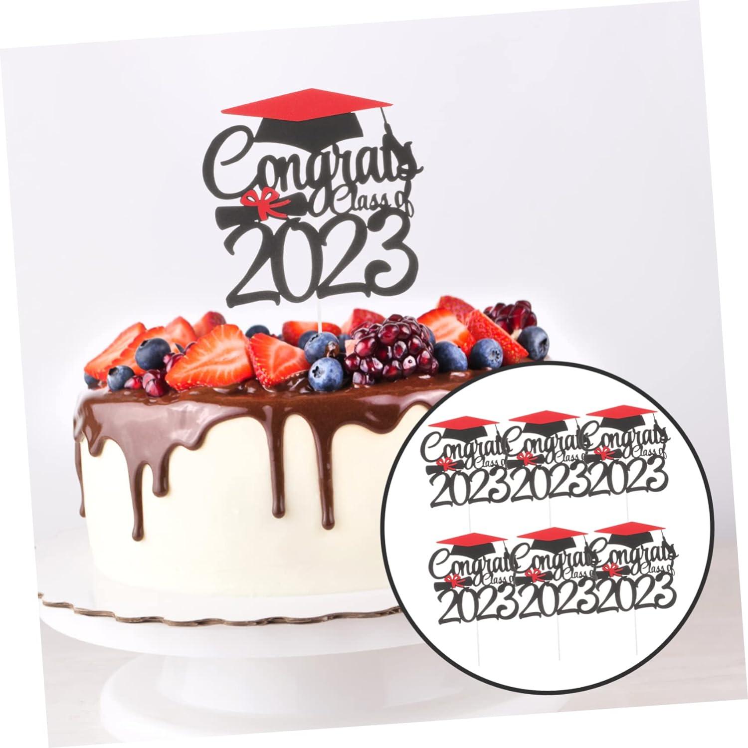 Warmhm 6pcs 2023 2023 Cake Strips Graduation 2023 Purple Class of 2023 ...
